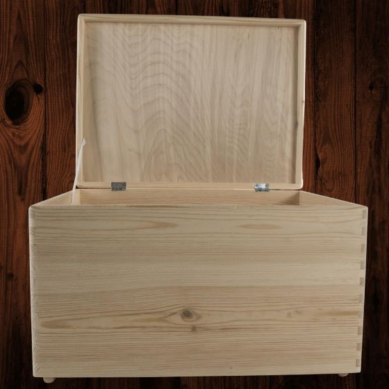Unfinished wood hinged boxes large store